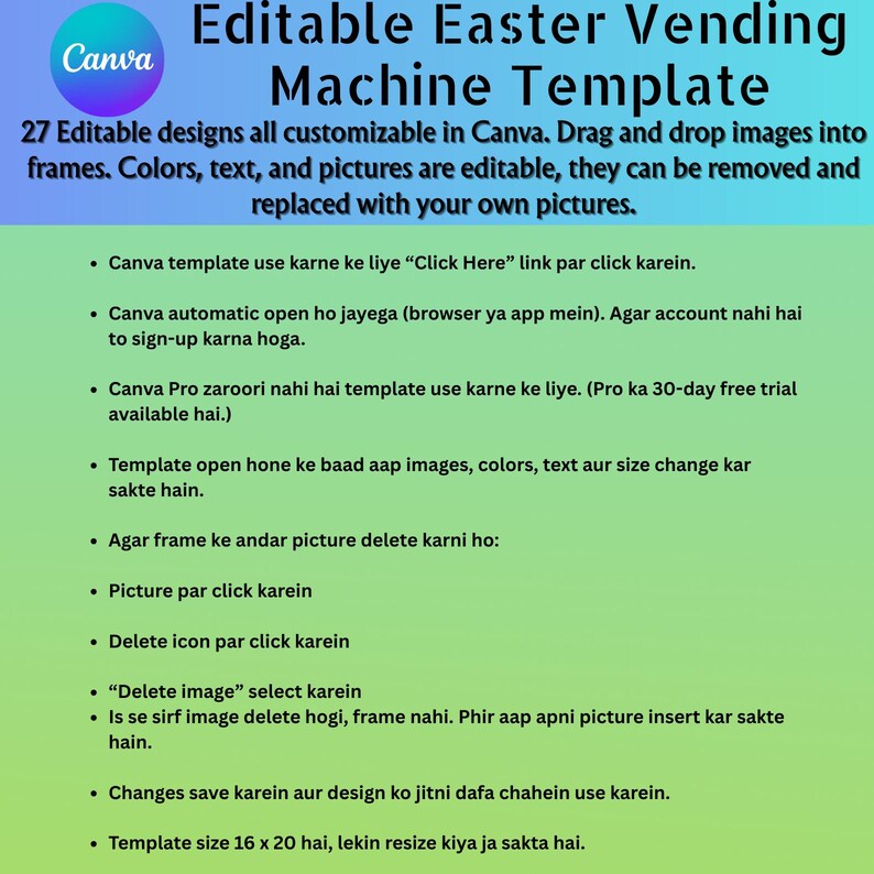 Editable Easter Vending Machine Template, DIY Printable Canva Designs ...