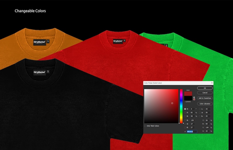 T-shirt Mockup 4K | Changeable Colors T-shirt | Label Brand and Size ...