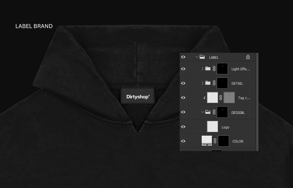 Hoodie Mockup 4K | Label Brand | Washed Effect | Front and Back ...