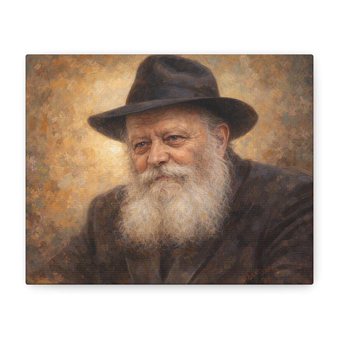 Lubavitch Rebbe Oil Painting Print Matte Canvas Stretched 1.25" - Etsy