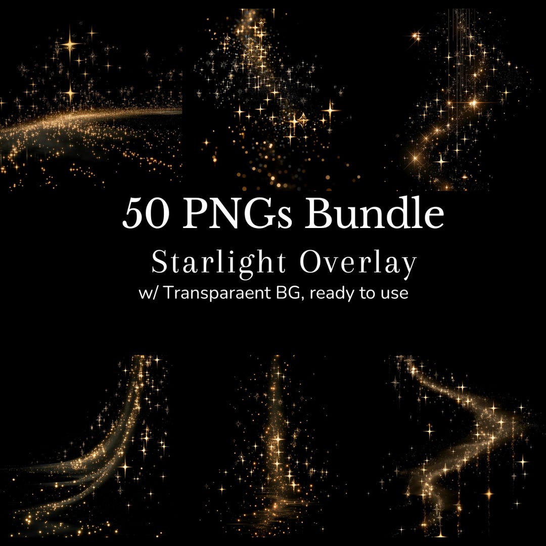 50 Starlight Overlay PNG File With Transparent Background, Photo ...
