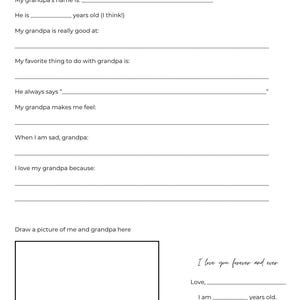All About Grandpa Printable | Father’s Day Interview for Kids | Fun ...