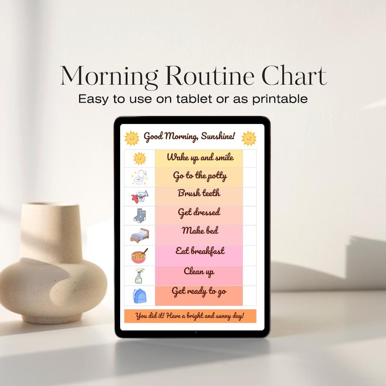 Toddler Routine Chart Bundle Printable |morning & Bedtime Visual ...