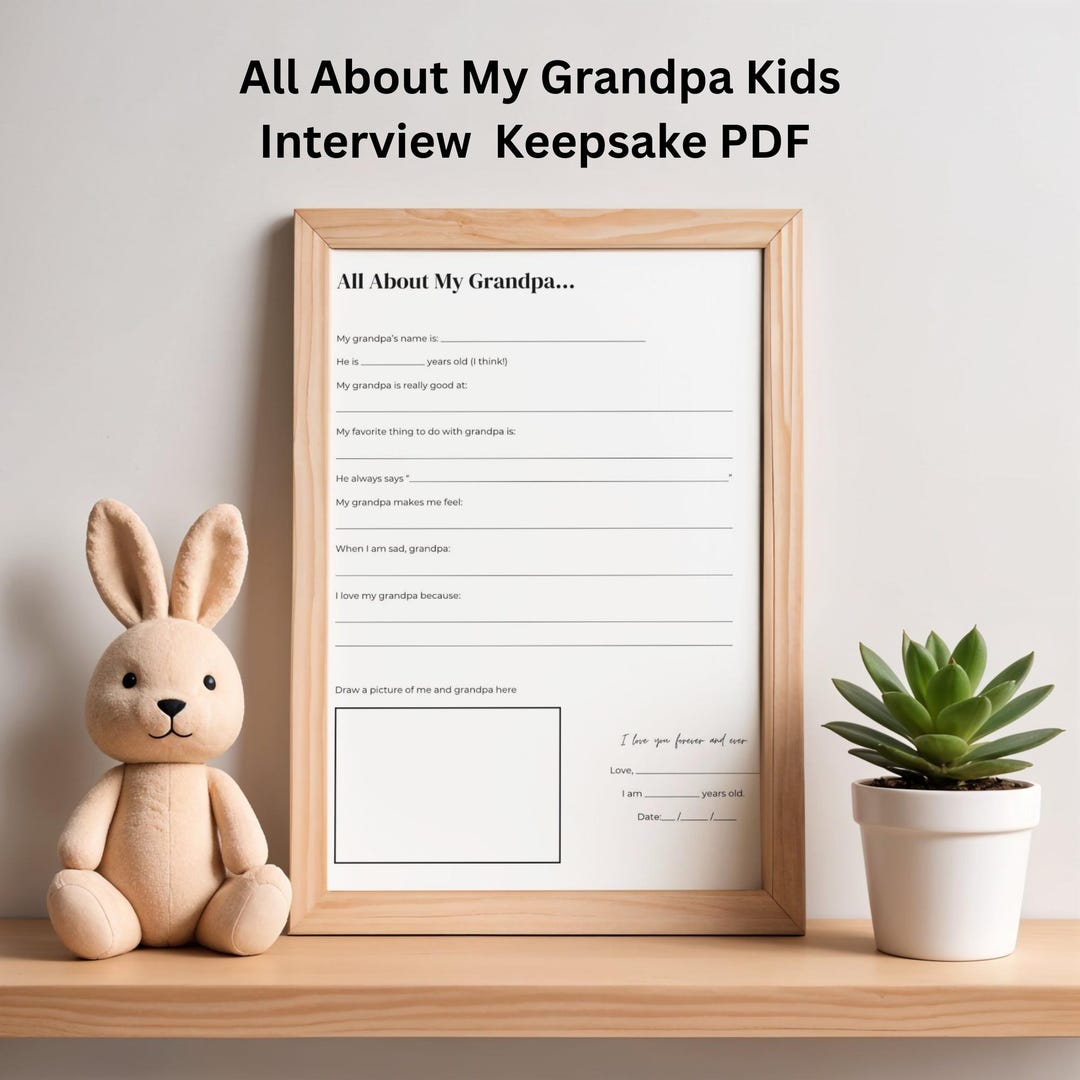 All About Grandpa Printable | Father’s Day Interview for Kids | Fun ...