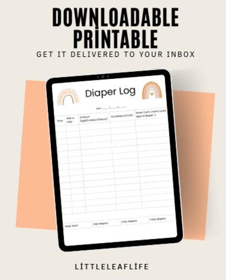 Diaper Log Printable | Baby Diaper Tracker | Newborn Nappy Chart ...