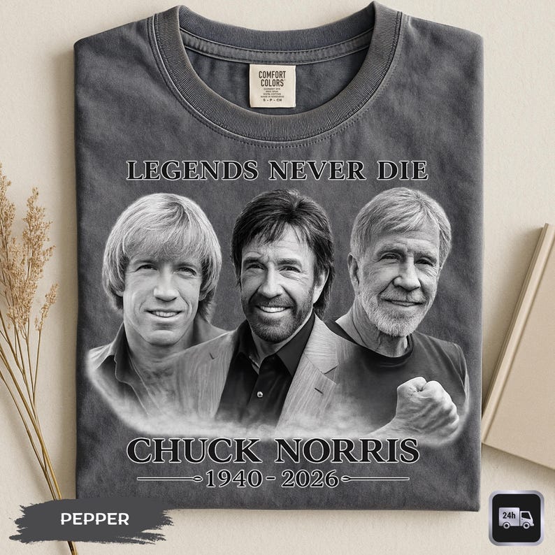 Chuck Norris Legends Never Die Shirt, 1940-2026 RIP Legend Shirt, Gift ...