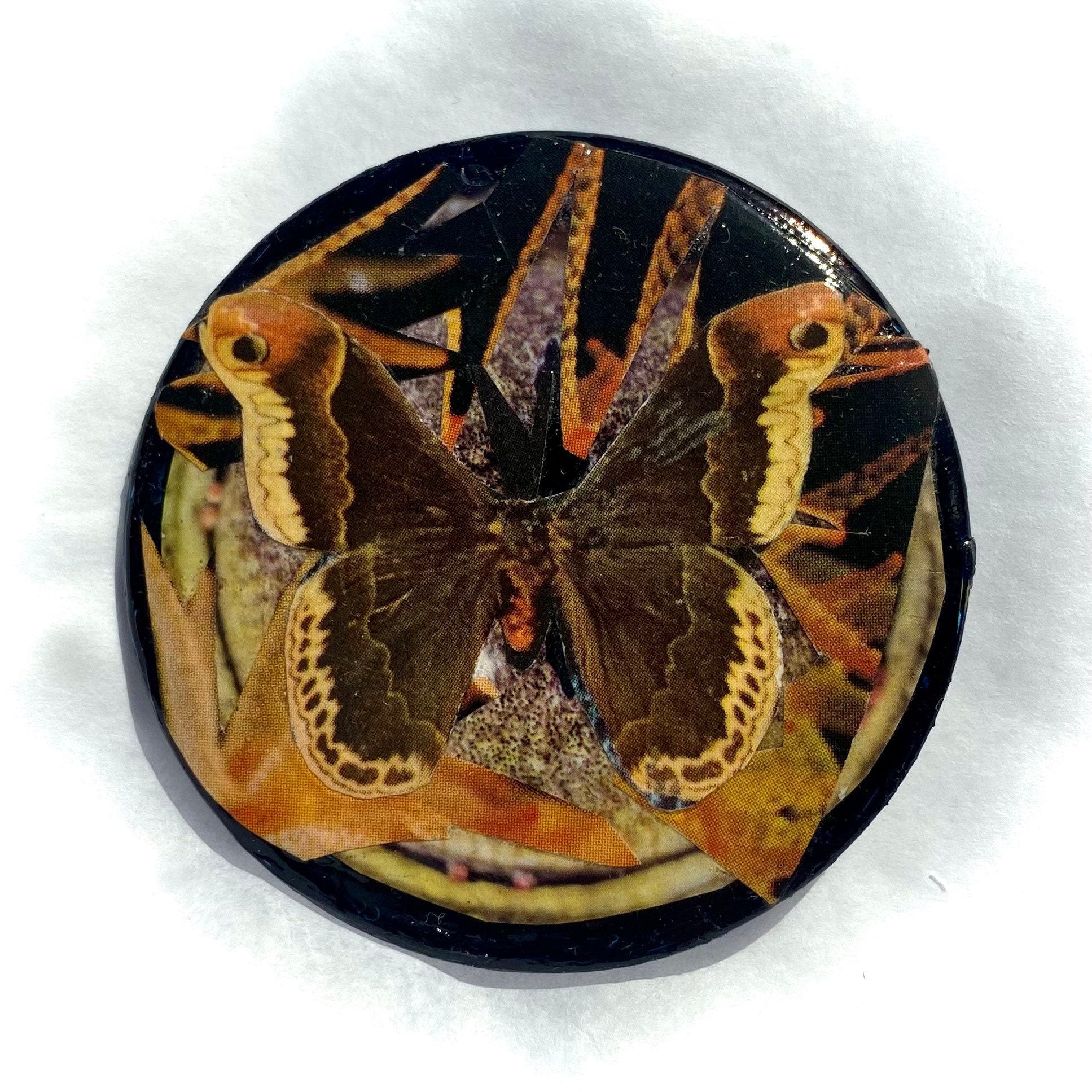 Wearable & Magnetic Surrealist Butterfly Art Miniature on Recycled ...