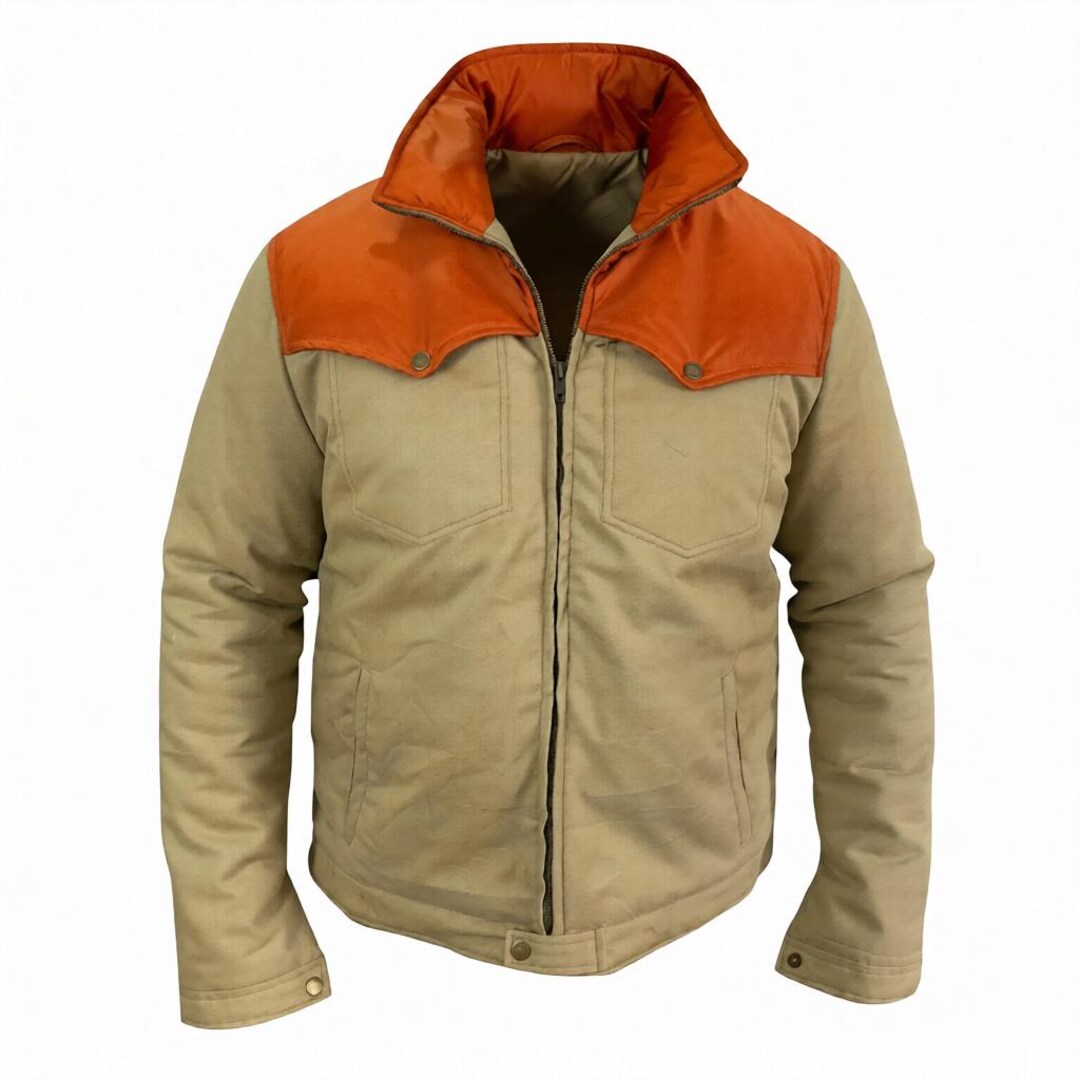 Men's John Dutton Inspired Yellowstone Cotton Jacket With Orange ...