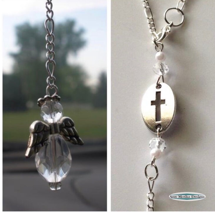 Cross Cut Out Guardian Angel Car Charm Angel Sun Catcher | Etsy