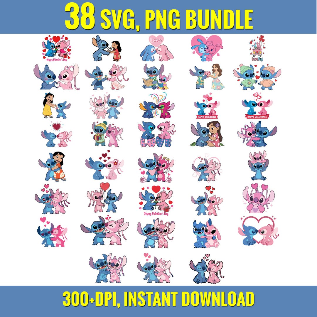 Stitch and Lilo SVG PNG Bundle, Stitch Svg, Stitch Bundle, Stitch Png ...