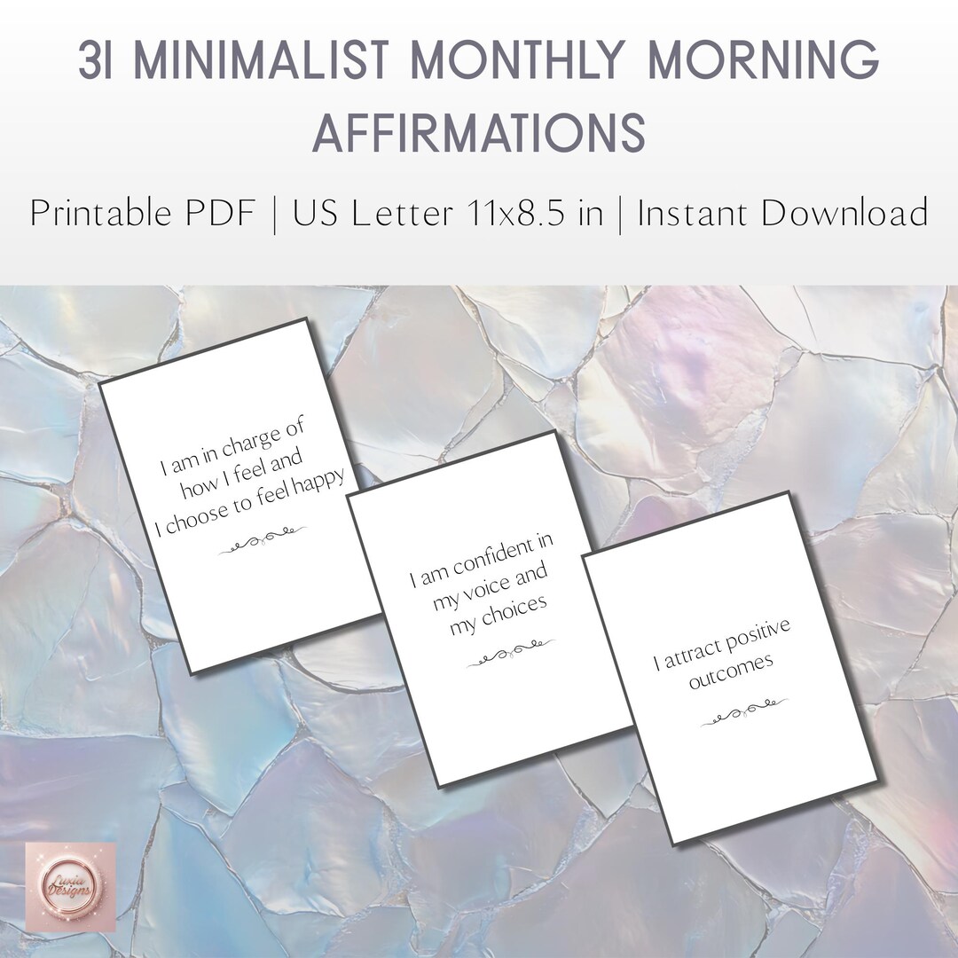 31 Minimalist Monthly Morning Affirmations - Daily Affirmation Quote ...