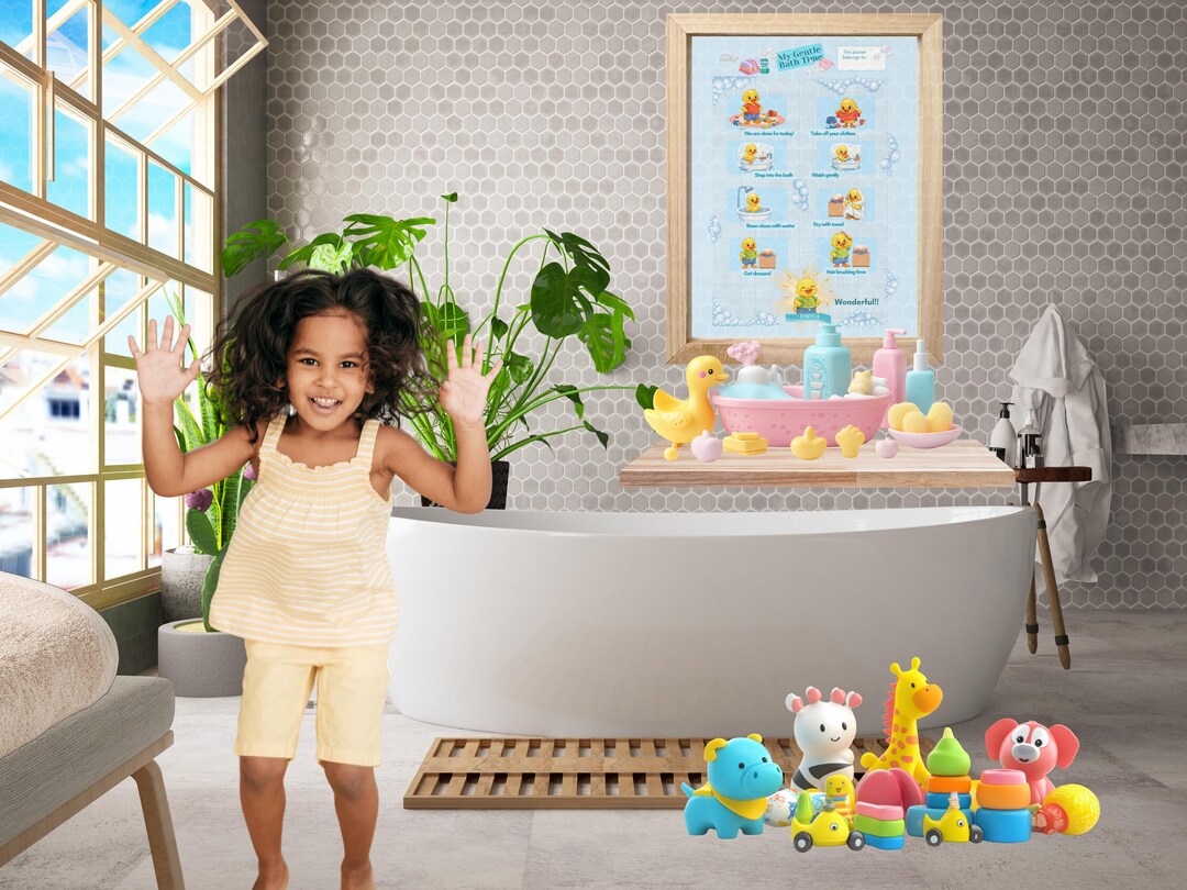 My Gentle Bath Time Routine Printable for Toddlers (2.5–4 Years ...