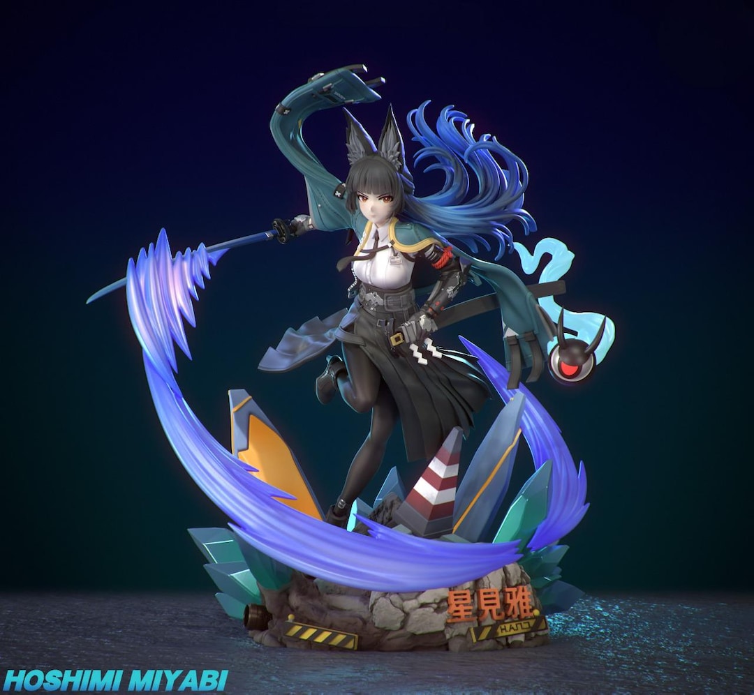 Hoshimi Miyabi STL | Elegant Anime Girl | Futuristic Waifu High Detail ...