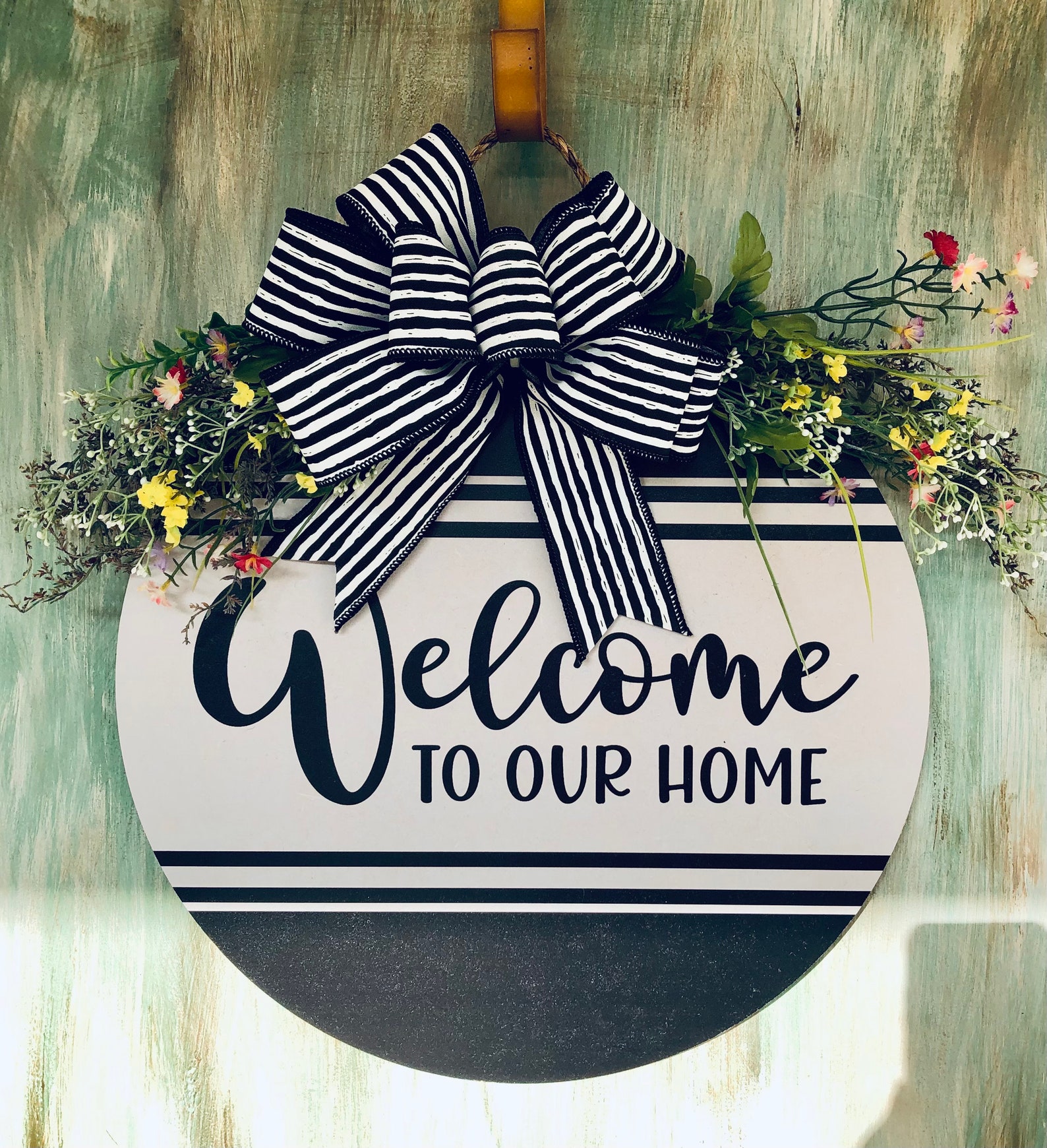 Door Hanger for Front Door Front Door Welcome Sign Black and - Etsy