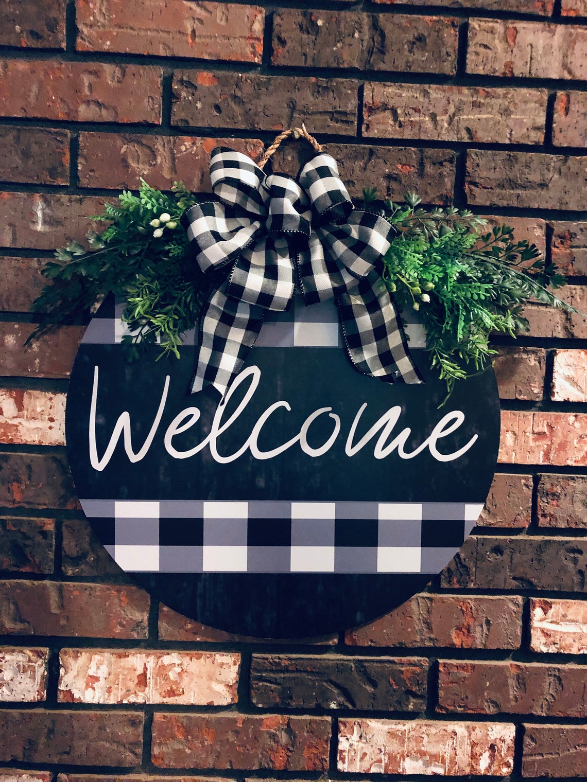 Door Hanger for Front Door Front Door Welcome Sign Black and - Etsy