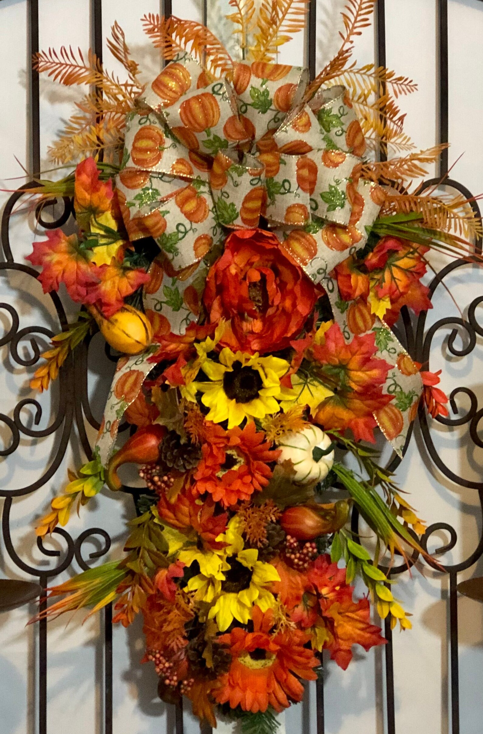 Fall Swag Wreath Door Swag Fall Autumn Decorations Orange - Etsy