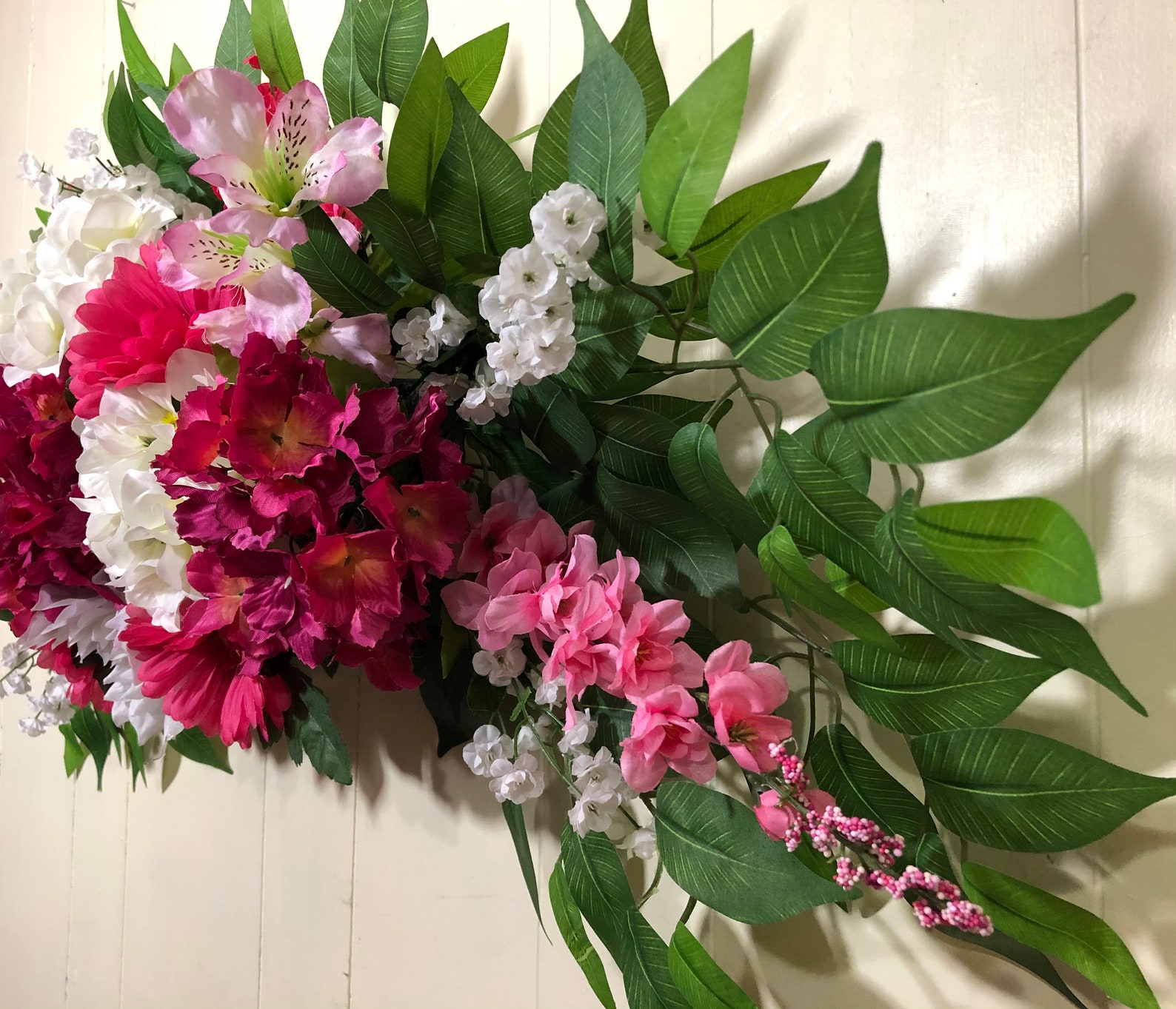 Swag Wreath Wall Decor Bedroom Decorations Floral Swag Wall | Etsy