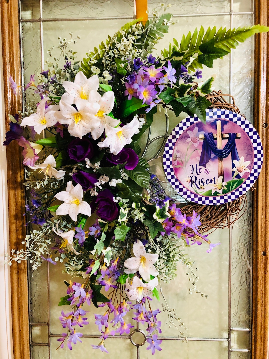 Easter Wreaths Religious, Easter Cross Wreath, Wreath With Cross ...