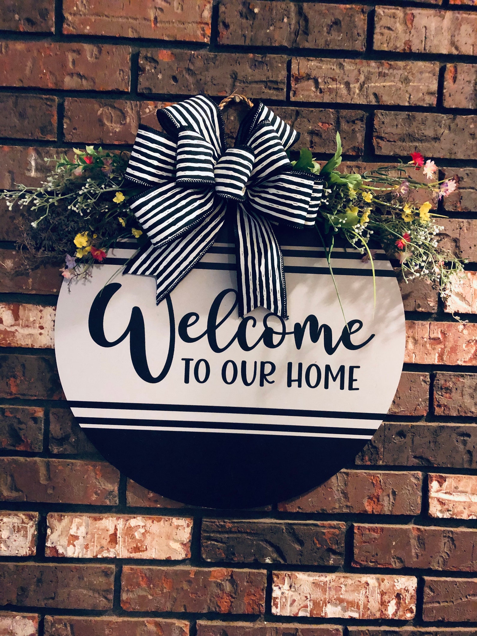 Door Hanger for Front Door Front Door Welcome Sign Black and - Etsy
