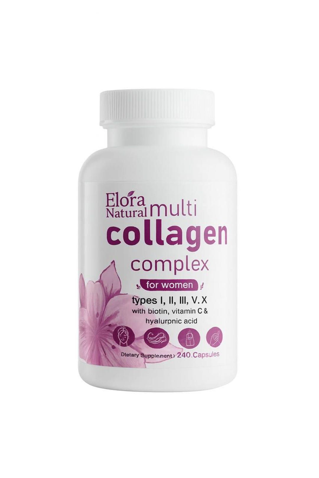 ELORA NATURAL- Multi Collagen Complex for Women, Hair, Skin, and Nail ...