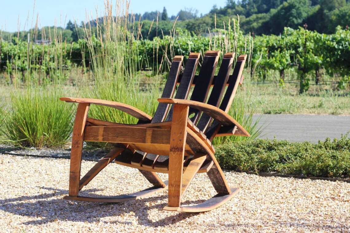 Wine Barrel Rocking Chair - Etsy Canada