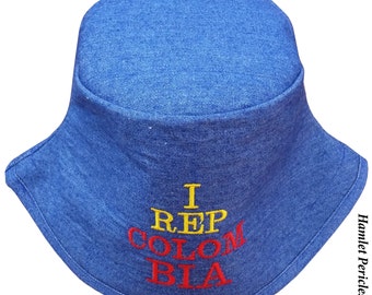 Blue Denim Unisex Bucket Hat I Rep Brazil Embroidered Hat | Etsy