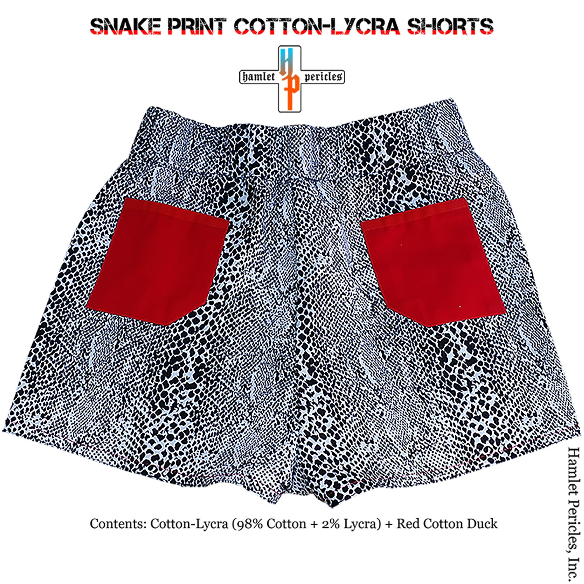 Women's Snake Print Cotton-lycra Shorts Short Shorts Highwaisted Animal ...