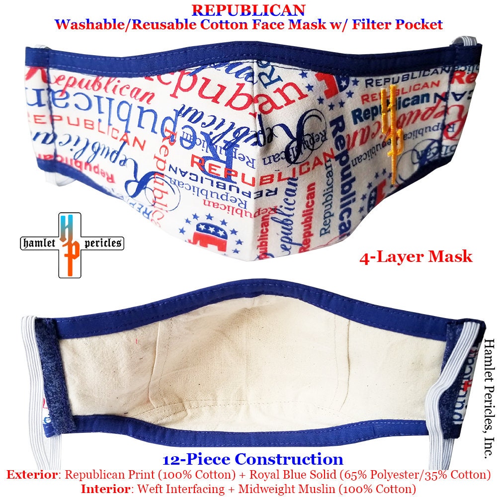 Republican Face Mask | Conservative Face Mask | Republican Party | 4 ...