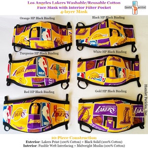 Los Angeles Lakers Unisex Face Masks W/ Filter Pocket | LA Lakers ...