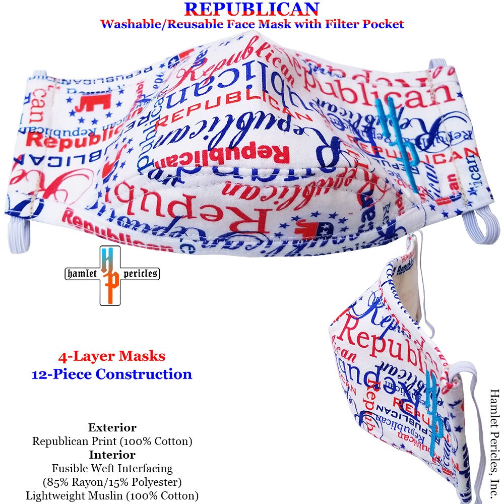 Republican Face Mask | Conservative Face Mask | Republican Party | 4 ...