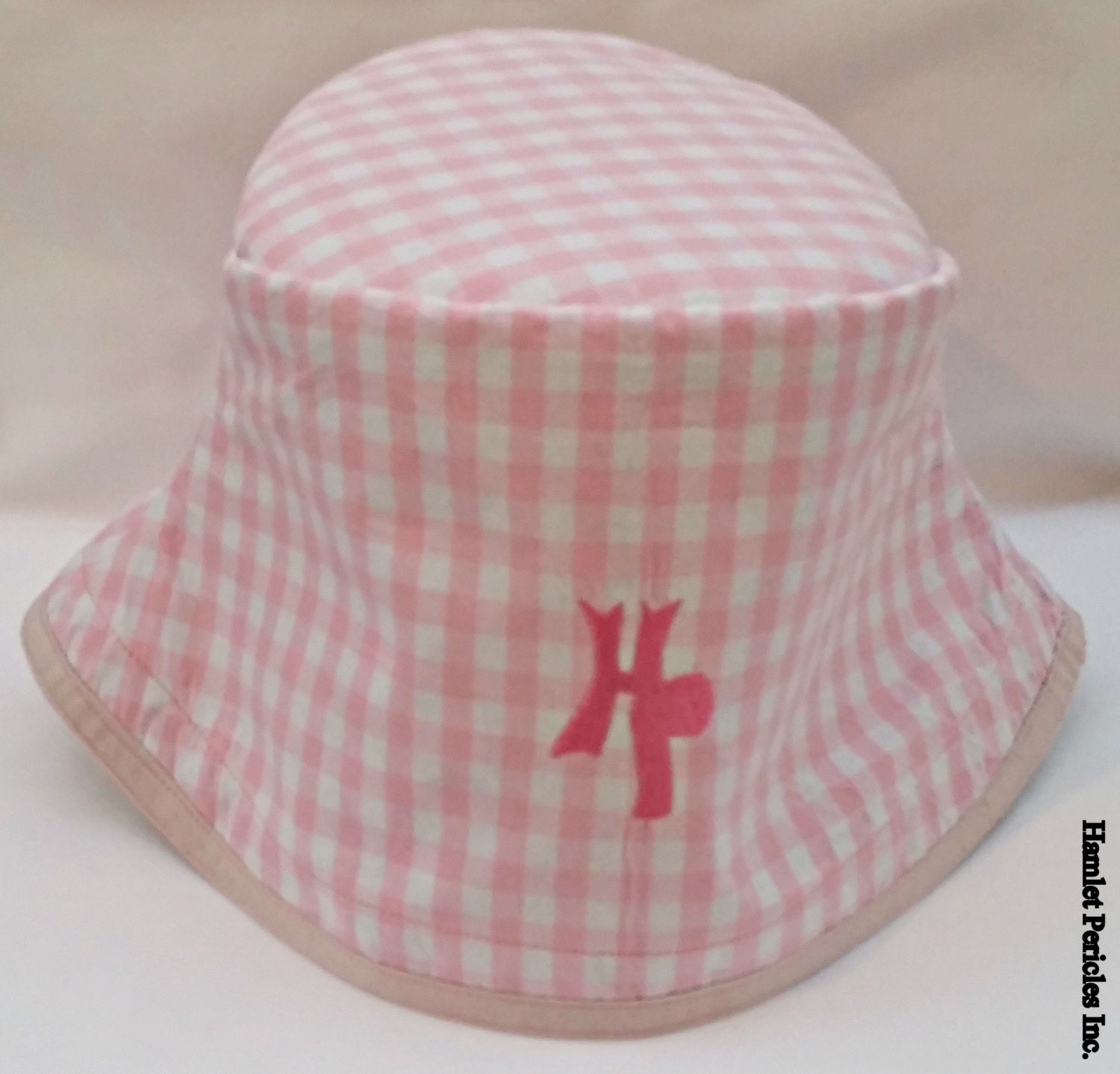 Pink Gingham Women's Bucket Hat Pink and White Hat Check Checkered Hat ...