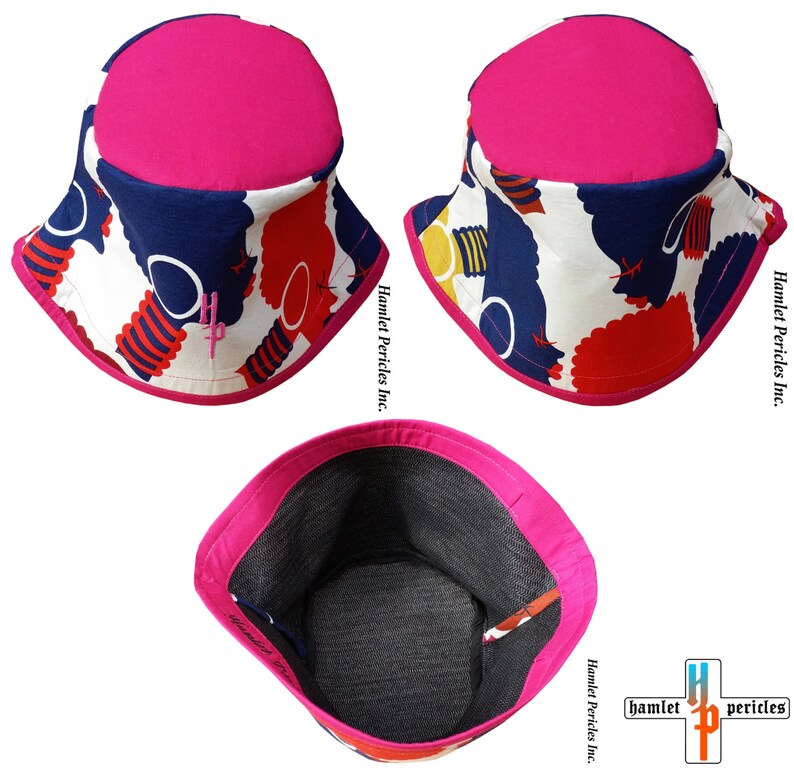 African Queen Fuchsia-top Bucket Hat Afro Natural Hair Hat African ...