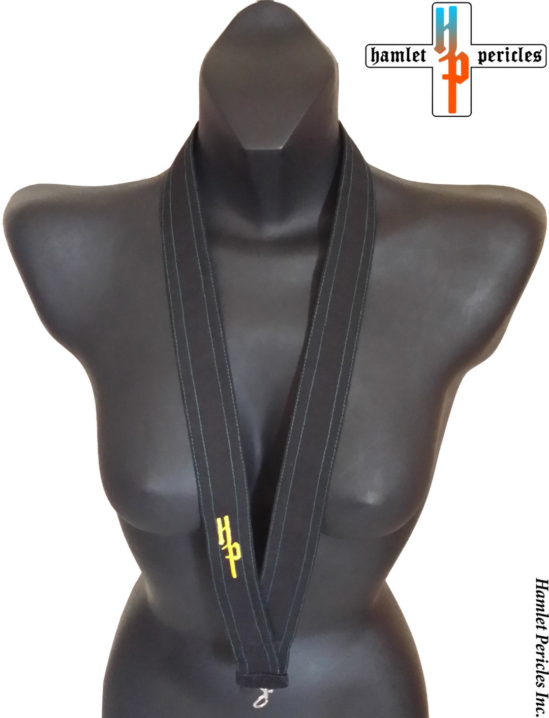 Black Lanyard Fabric Lanyard Black Poly-cotton Lanyard ID Badge Swivel ...