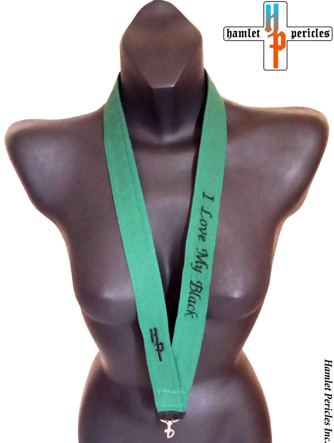 I Love My Black Embroidered Unisex Lanyard Green Lanyard Fabric Lanyard ...