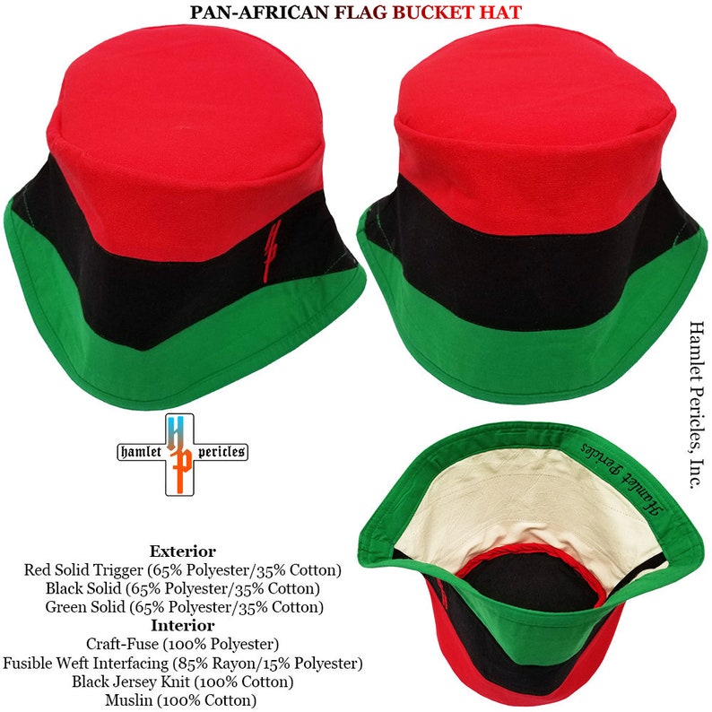 Pan-african Flag Bucket Hat | Red Black Green, XL Unisex Hat - Etsy