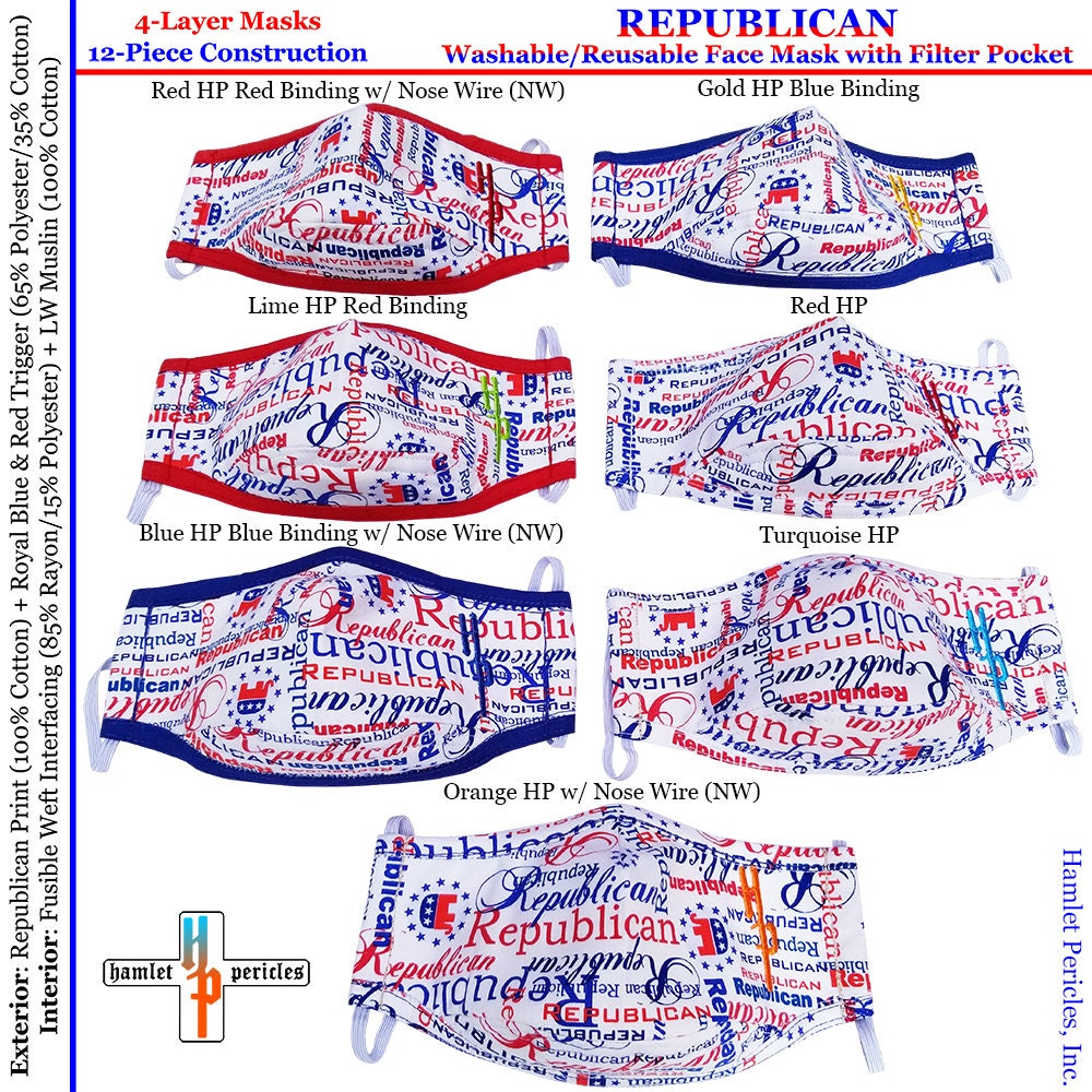 Republican Face Mask | Conservative Face Mask | Republican Party | 4 ...