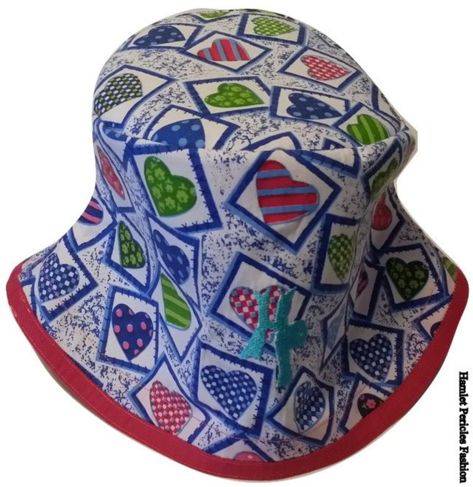 Hearts Allover Hat / Hearts / Love Hat / Geometric Hat / Fucsia / Heart ...