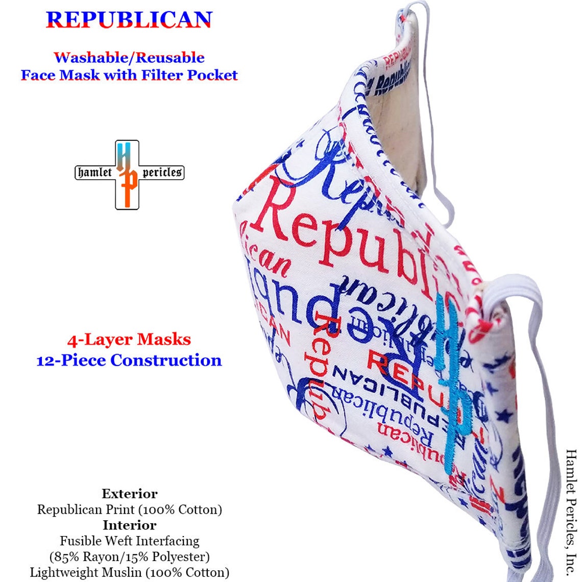 Republican Face Mask | Conservative Face Mask | Republican Party | 4 ...