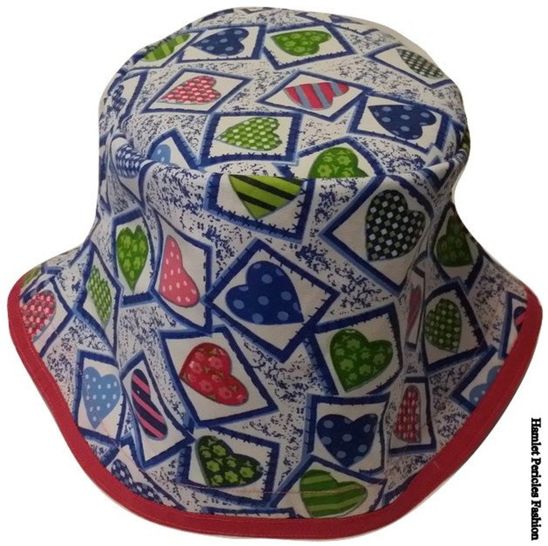 Hearts Allover Hat / Hearts / Love Hat / Geometric Hat / Fucsia / Heart ...