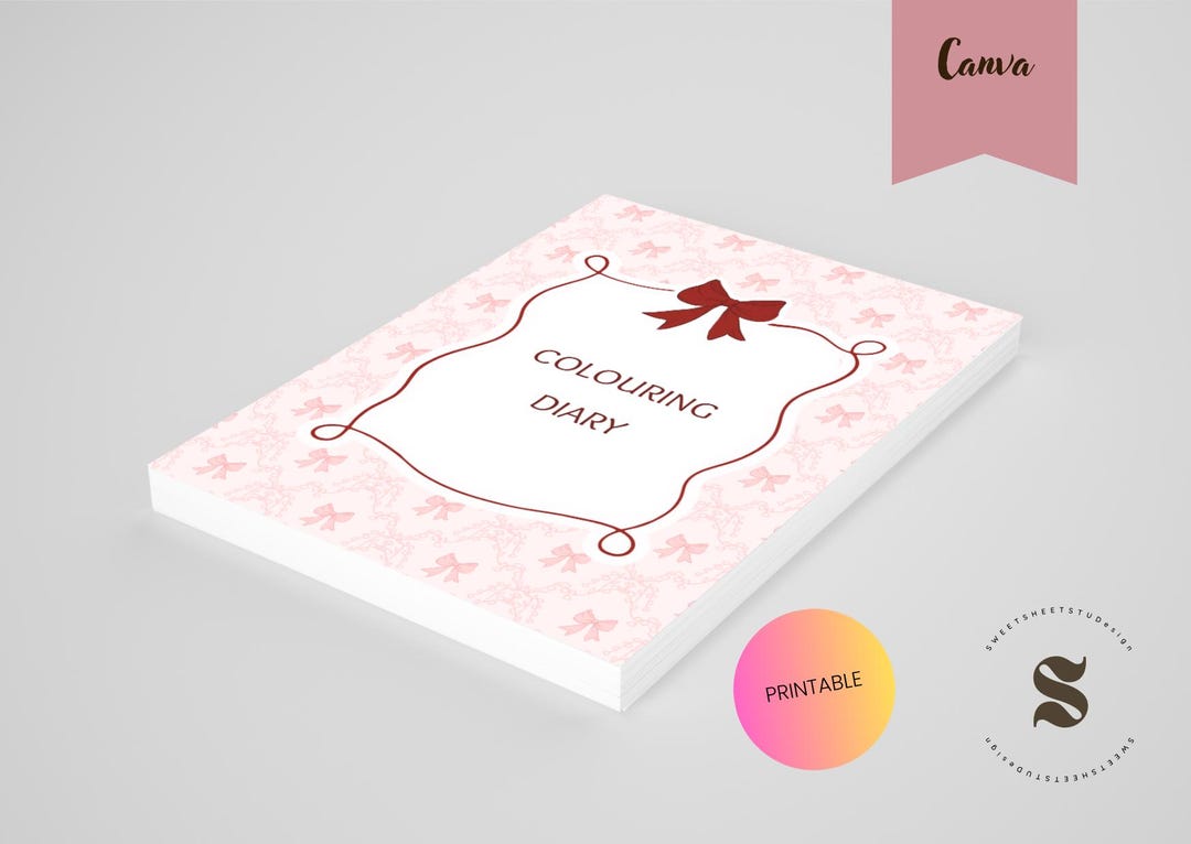 Colouring Diary Printable | Cartoon Stress Relief Journal | Creative To ...
