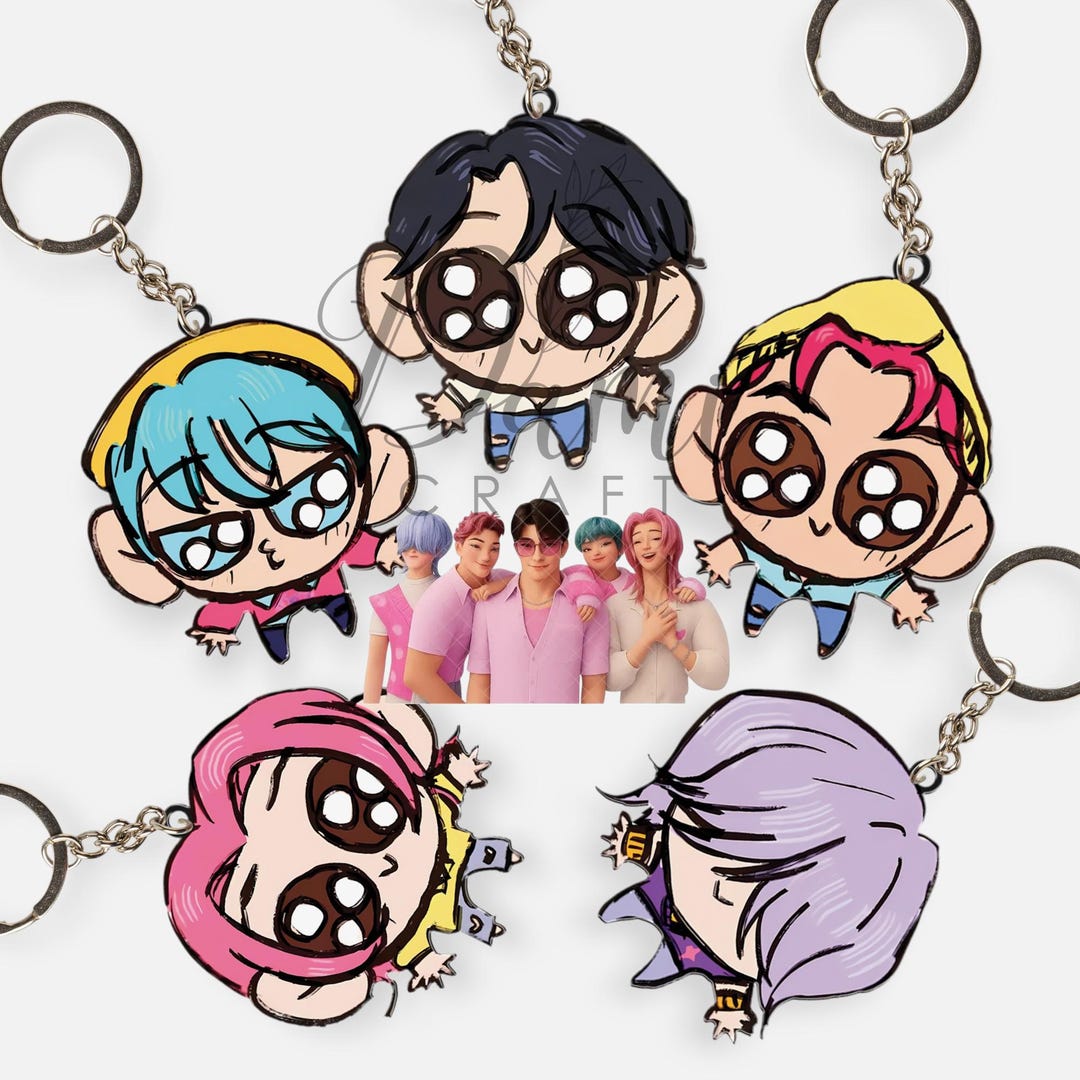 Kpop Demon Hunters Keychain Kawaii Saja Boys Huntrix Double-sided Keychains, Kpop Demon Hunters ...