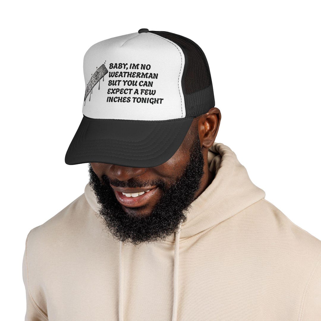 Saw Blade Drip, Trucker Cap | Horror Quote 'expect a Few Inches Tonight ...