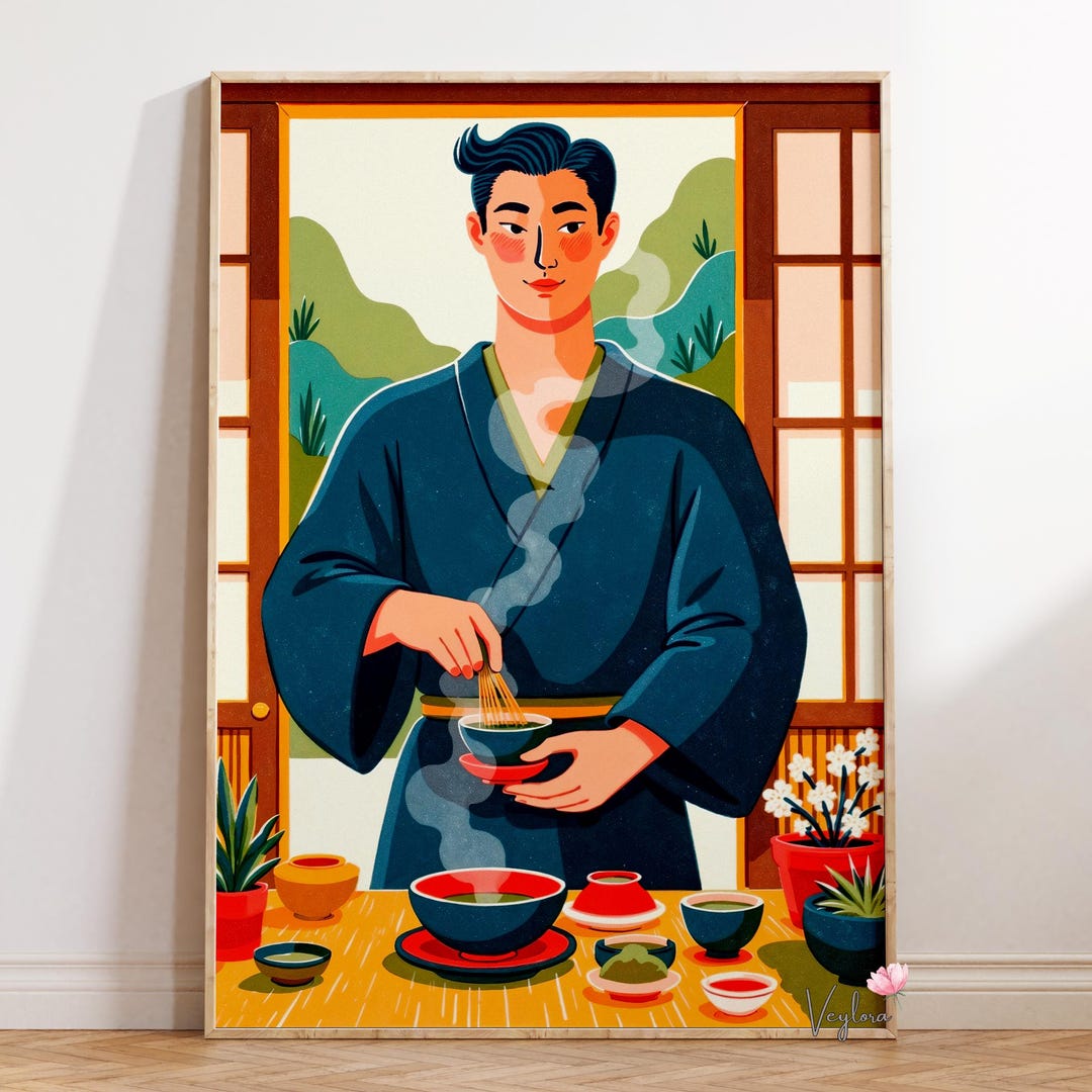 Japanese Tea Ceremony Poster | Matcha Tea Art Poster | Kimono ...