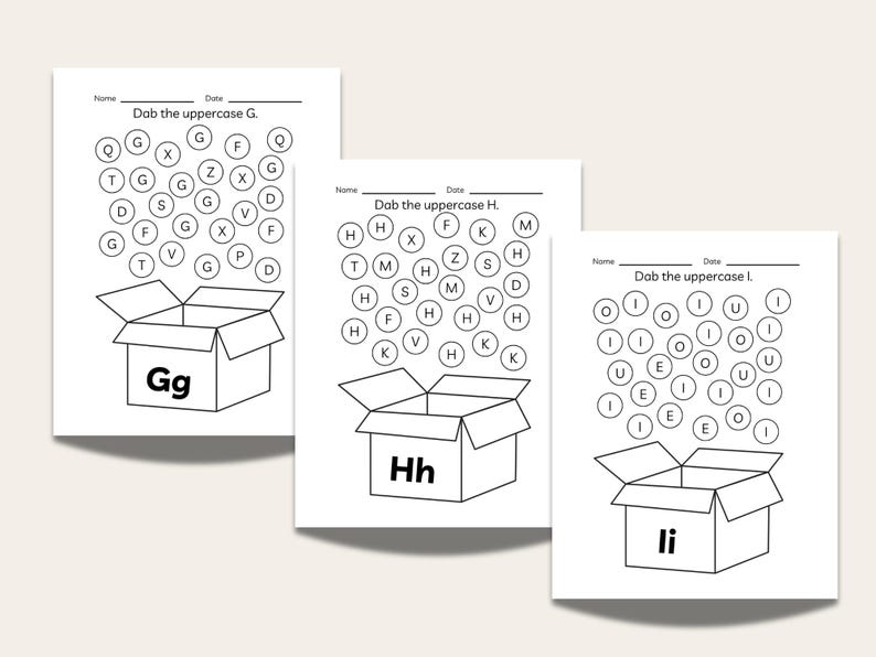 26 Printable Alphabet Uppercase Dab It Worksheets. Preschool-kdg ...