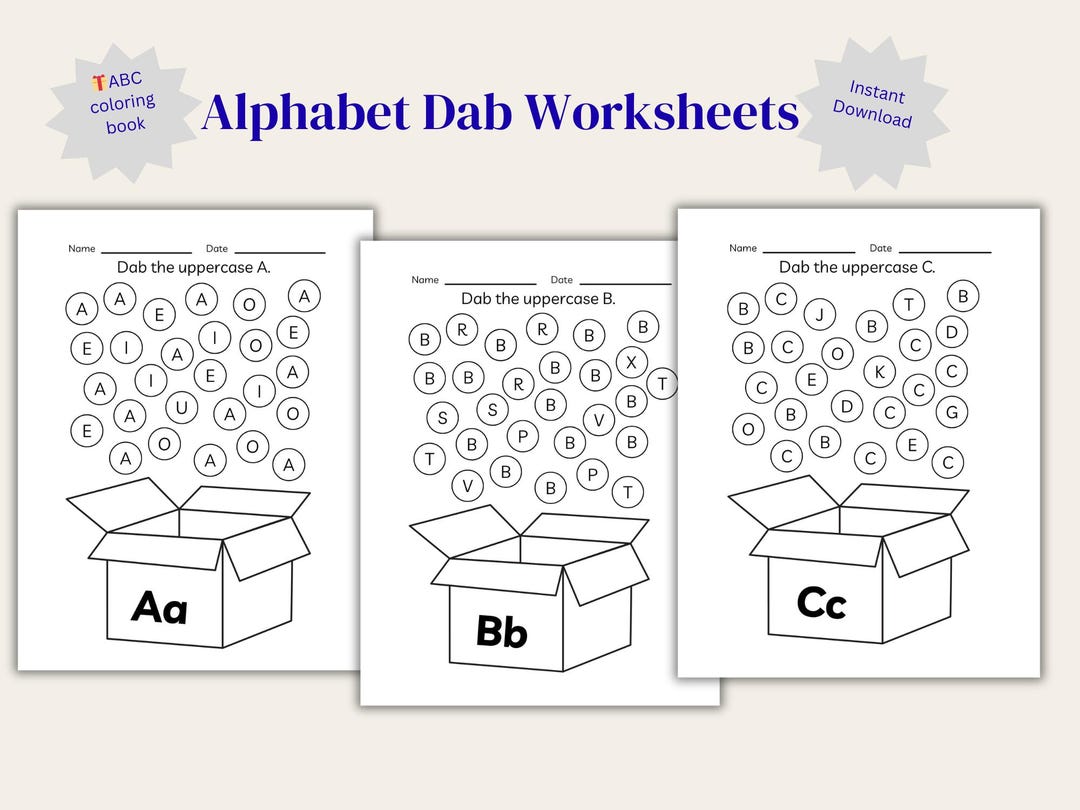 26 Printable Alphabet Uppercase Dab It Worksheets. Preschool-kdg ...