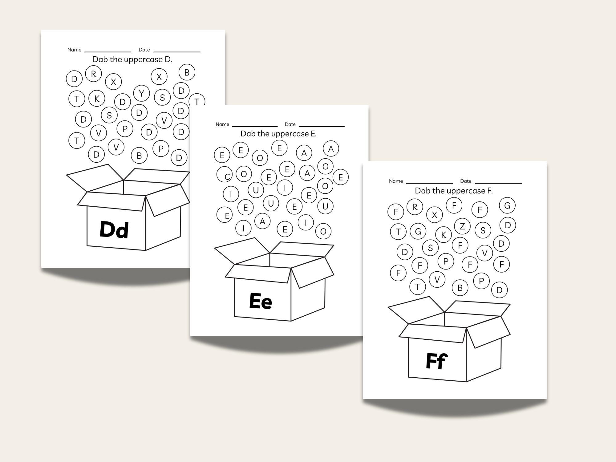 26 Printable Alphabet Uppercase Dab It Worksheets. Preschool-kdg ...