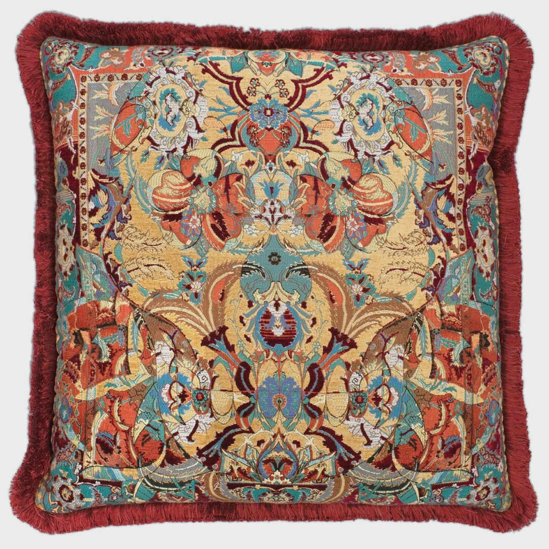 17th Century Modern Skull Cushion | Red Red Trim - Etsy