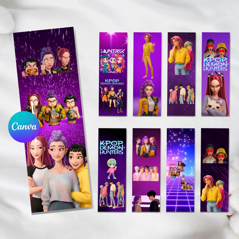 KPOP Demon Hunters Bookmarks, Anime Kpop Bookmark PNG, 16 Bookmark ...