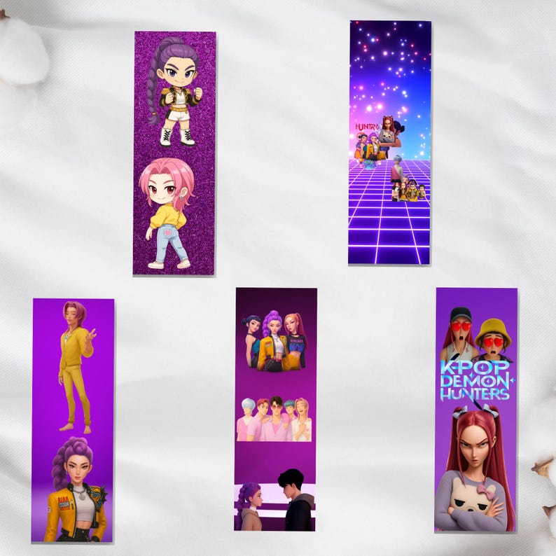 KPOP Demon Hunters Bookmarks, Anime Kpop Bookmark PNG, 16 Bookmark ...