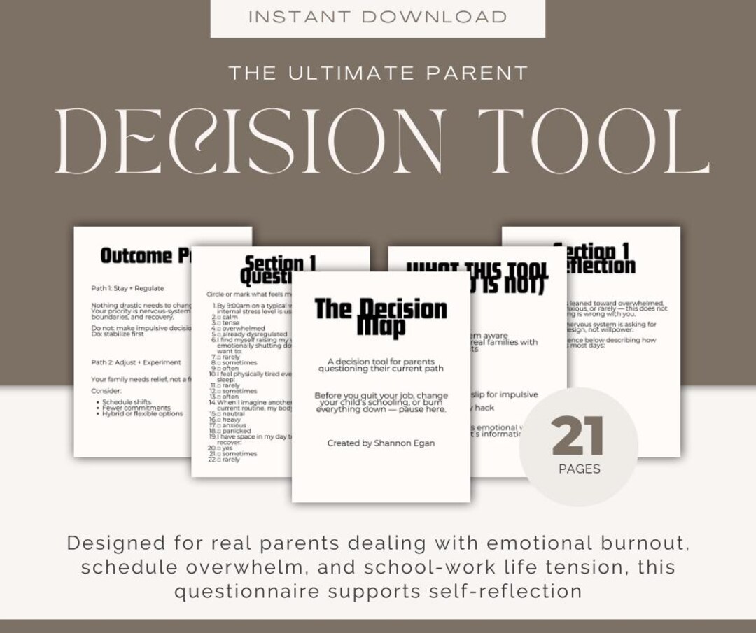 Family Decision Worksheet for Parents – School Burnout & Homeschool ...